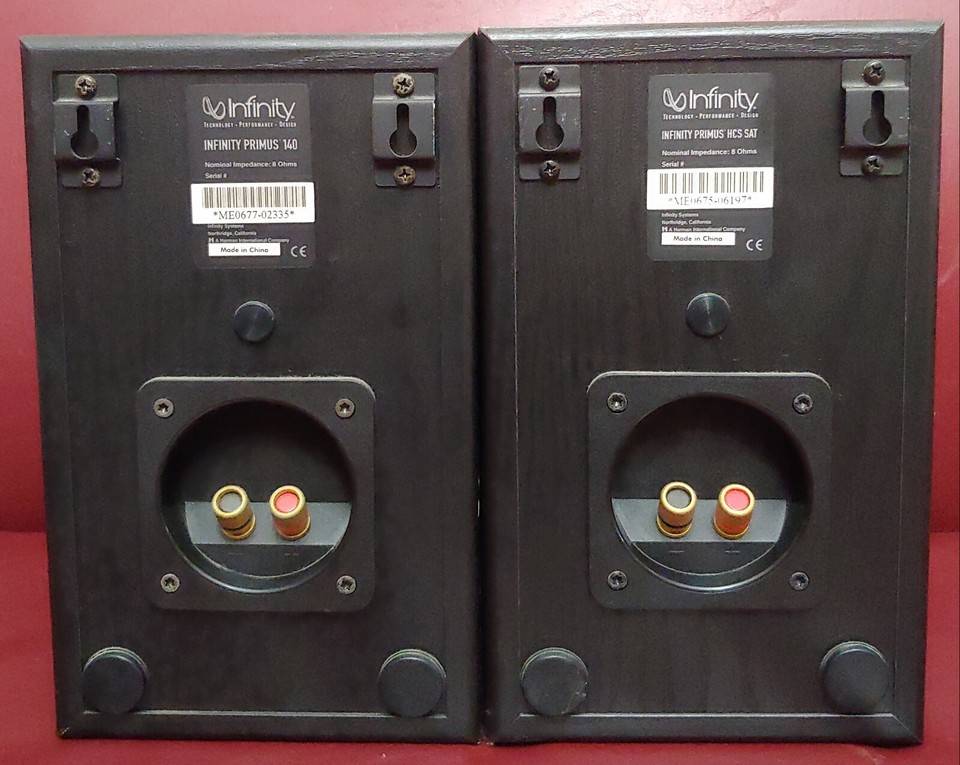 Infinity Primus 140 HCS SAT Stereo Bookshelf Speakers 8Ohm Black ...