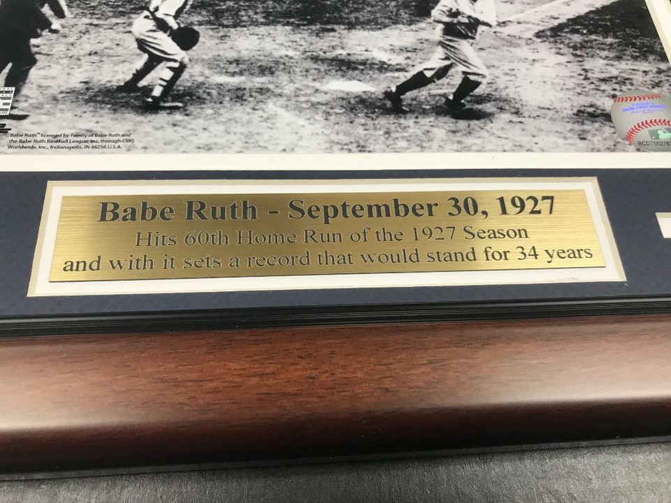BABE RUTH HITS 60TH HOME RUN 1927 NEW YORK YANKEES FRAMED 8X10 PHOTO | eBay