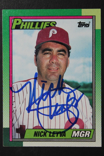 Nick Leyva Phila Phillies Autographed 1990 Topps #489 Signed Baseball ...