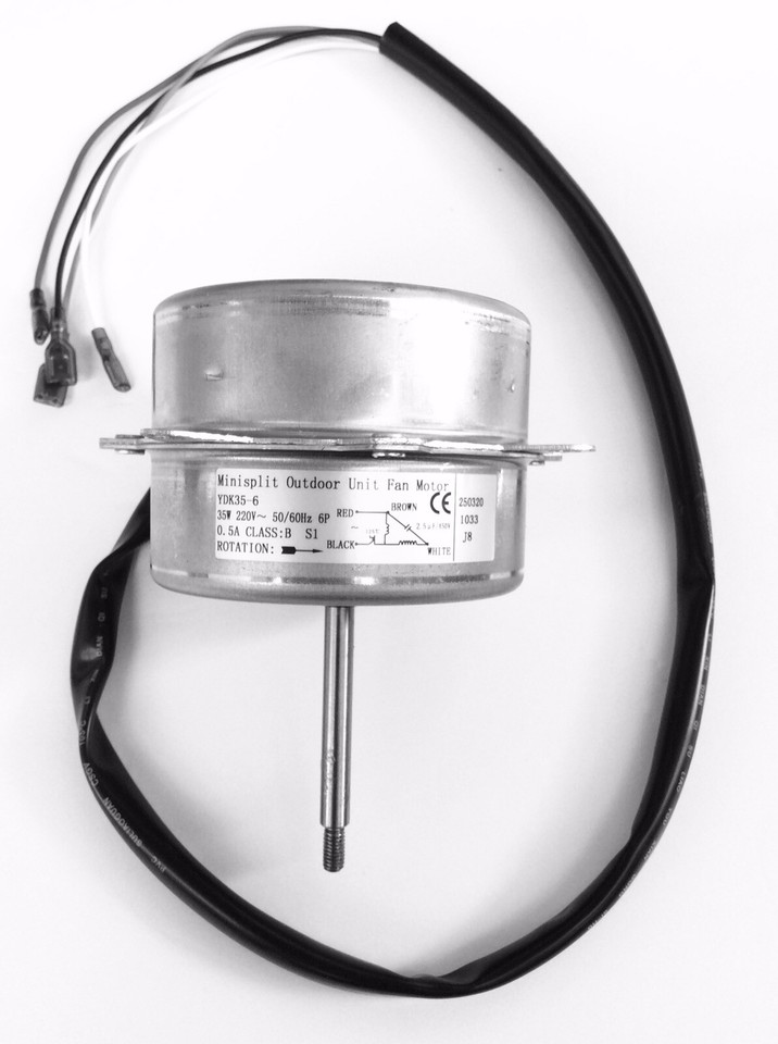 35 WATT MINI SPLIT CONDENSER FAN MOTOR 220V/50-60Hz-5/16" SHAFT ...