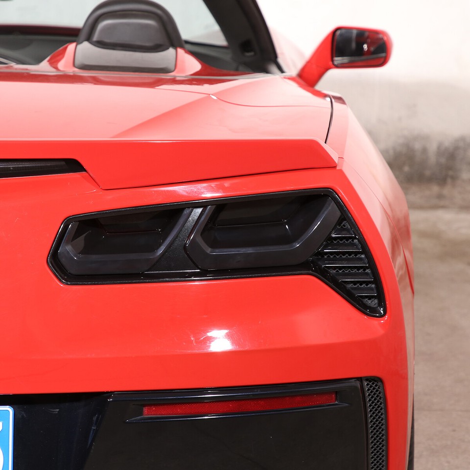 For Corvette C7 2014-2019 Tail Light Trim Cover ABS Smoked Shell 4PCS ...