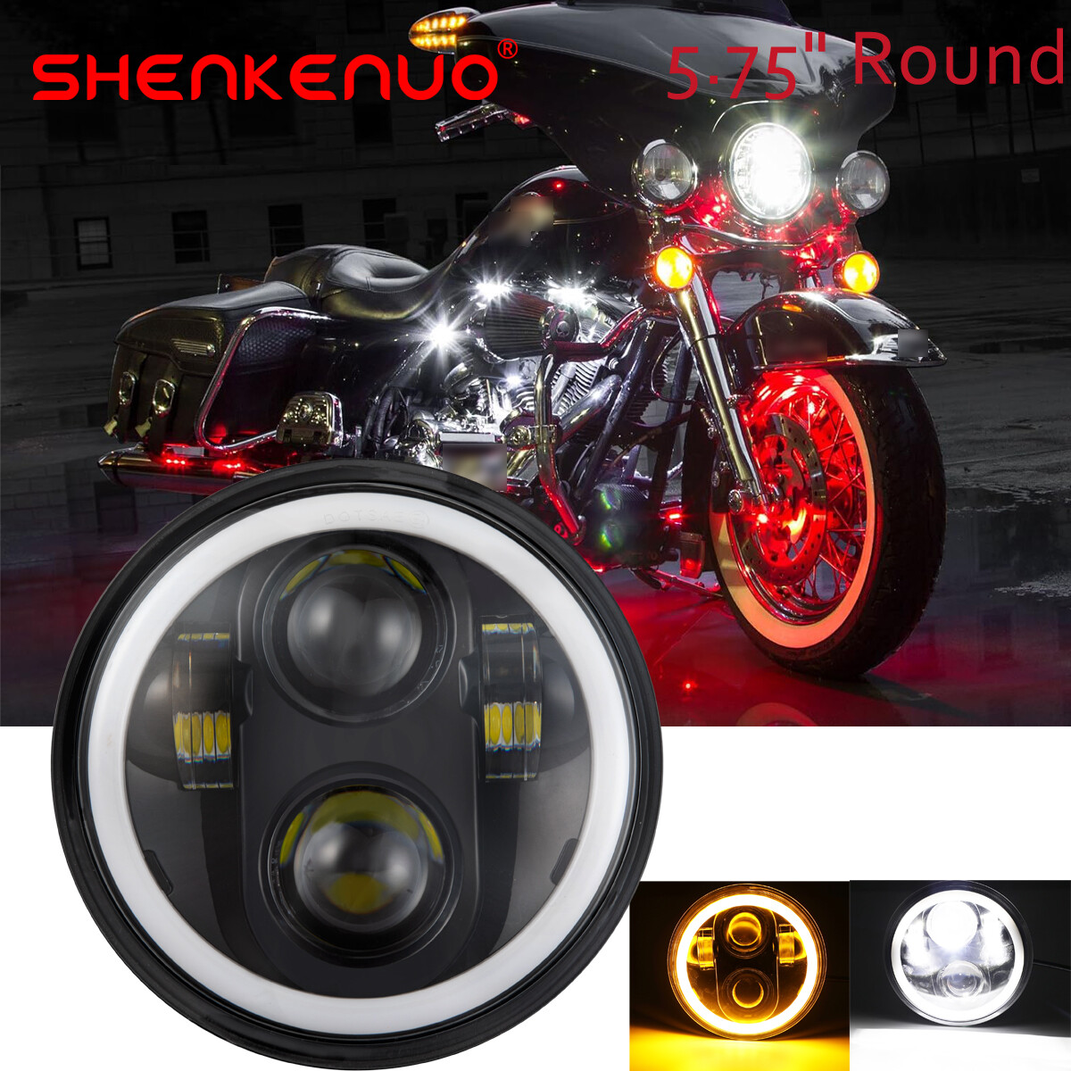 5.75 5-3/4 Motorcycle Projector LED Light Headlight For Honda Shadow ...