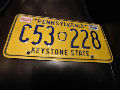 Pennsylvania License Plate Expired Tag PA # C53 228 | eBay
