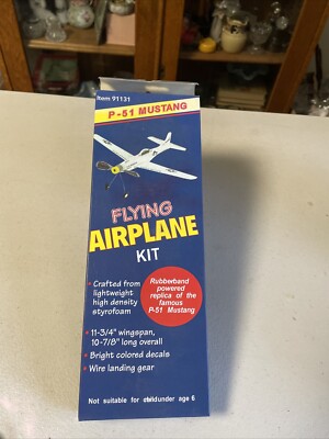 P-51 Mustang Flying Classics Model Plane Kit #732 Rubber Band Powered ...