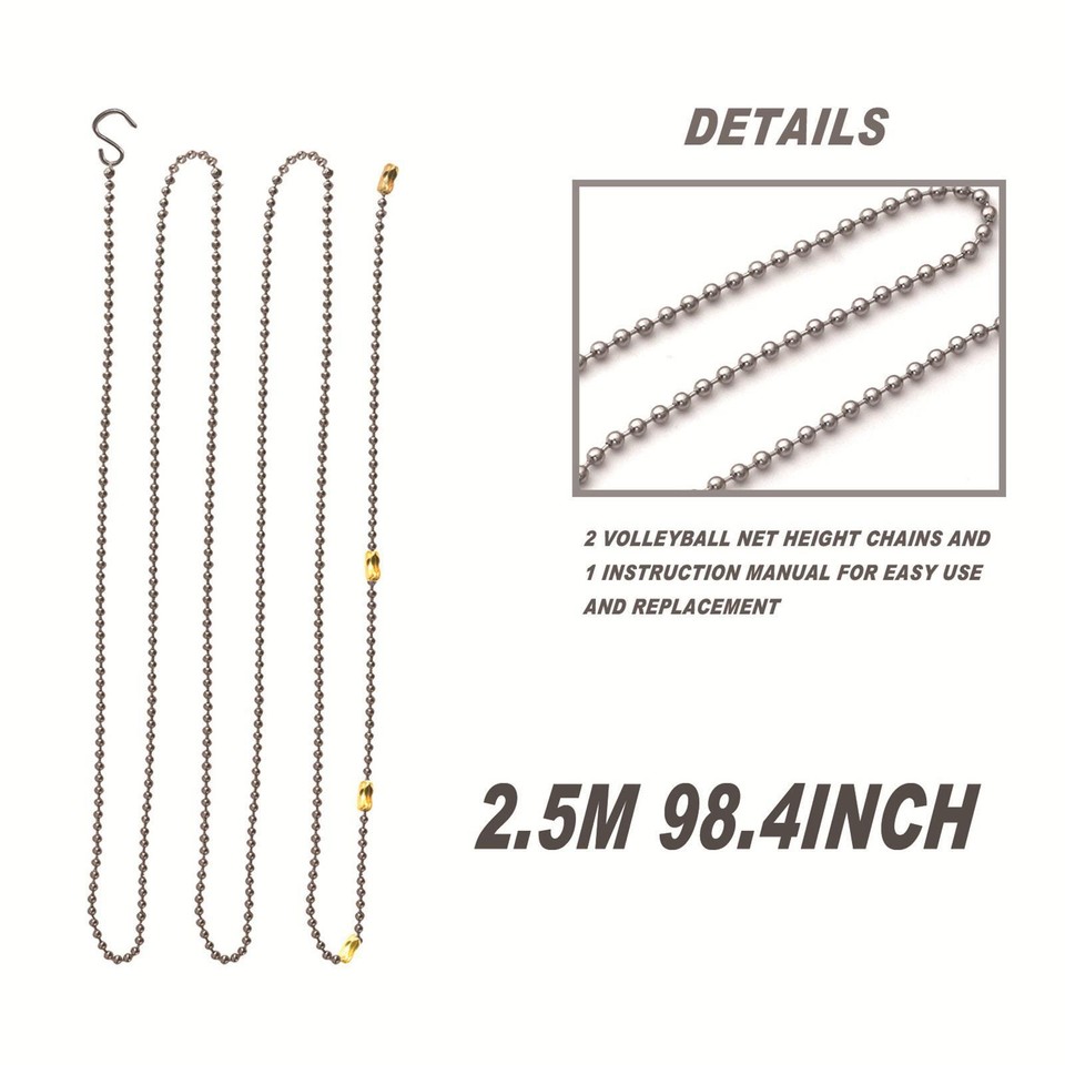 98inch Long Volleyball Net Measure Chain Referee Equipment for | eBay