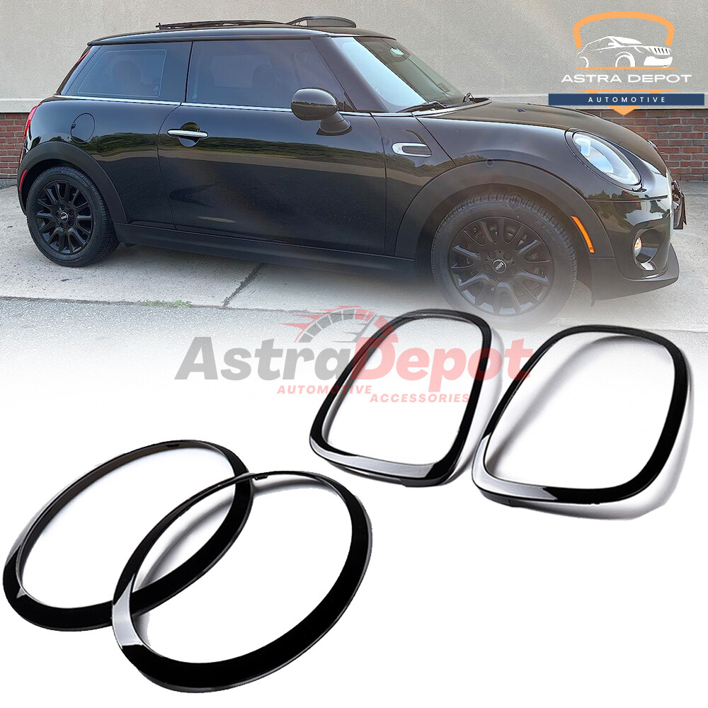 4X Gloss Black Tail Light +Headlight Trim Ring for Mini Cooper F55 F56 ...
