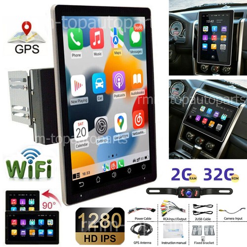 Rotatable 2 DIN 10" Touch Screen Carplay Car Stereo Radio GPS WIFI BT ...