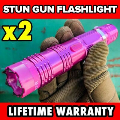 2PC 6" Military DEFENSE Tactical 300MV Stun Rechargeable LED Flashlight ...