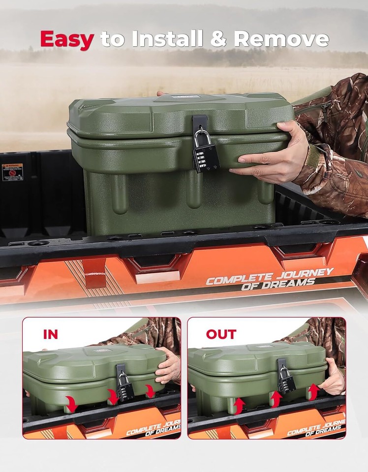 KEMIMOTO UTV Cargo Storage Box Bed for Polaris Ranger XP 1000/900/570 ...