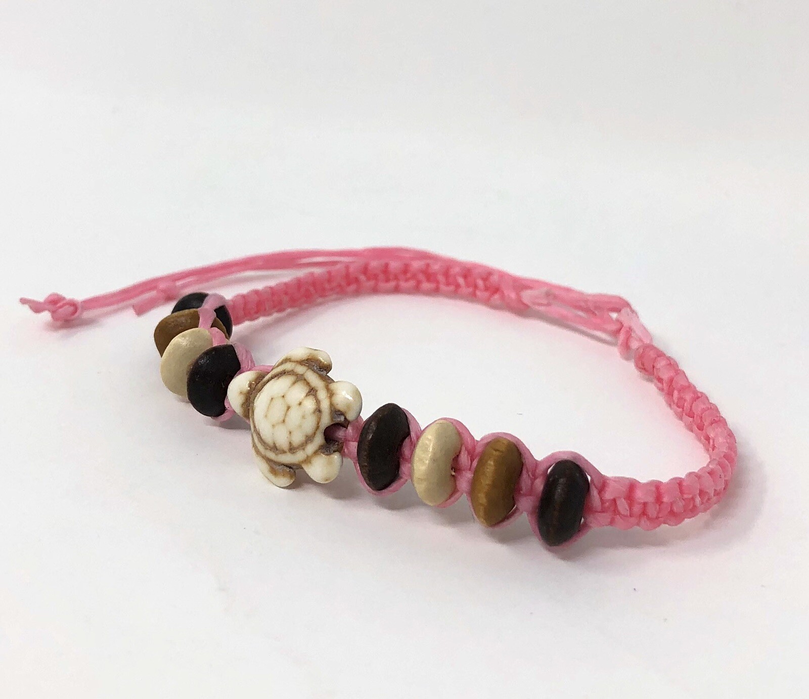 New Pink Sea Turtle Beaded Adjustable Bracelet Fashion Turtle Charm ...
