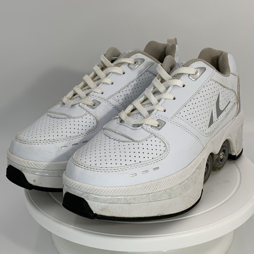 Agloat Women's Retractable Roller Skate Shoes Size 8.5 White Pop Out In ...