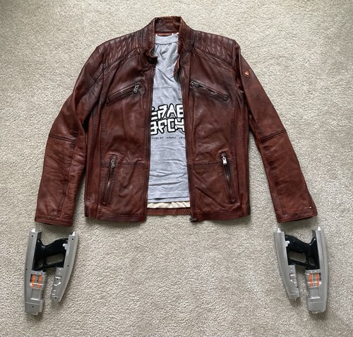 Guardians of the Galaxy Star Lord Cosplay, Red Leather Jacket, Shirt ...