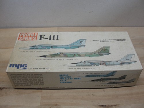 * VINTAGE NEW UNBUILT MPC PROFILE SERIES F-111 JET 1:72 SCALE MODEL KIT ...