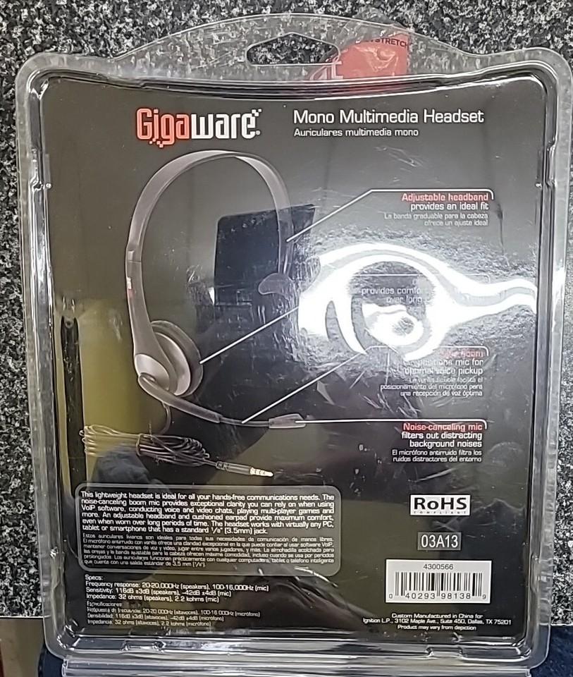 Gigaware Mono Multimedia Headset 4300566 BRAND NEW. | eBay