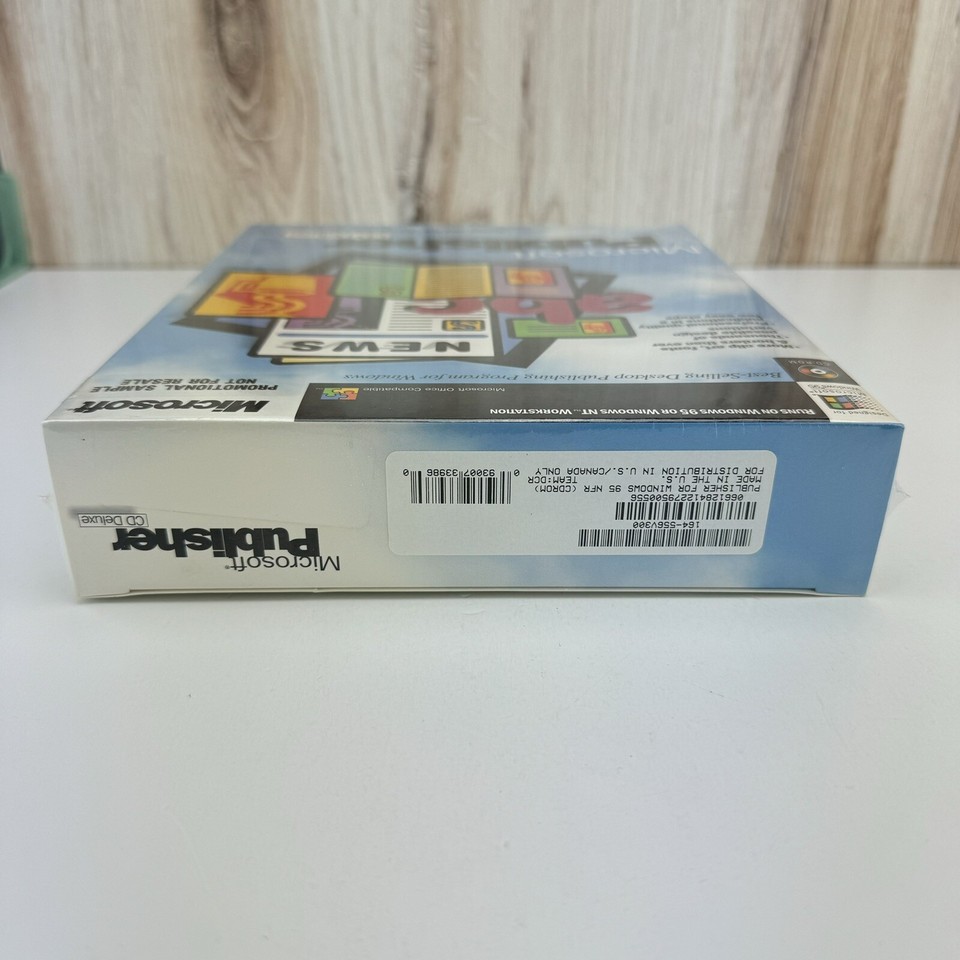 Microsoft Publisher CD Deluxe Windows 95 PC Big Box Software CDROM NEW ...