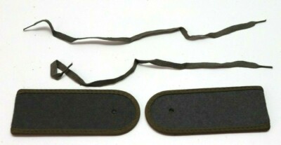 East German Grey Wool Epaulets shoulder boards 1pair w 2 ties is 4 pc ...