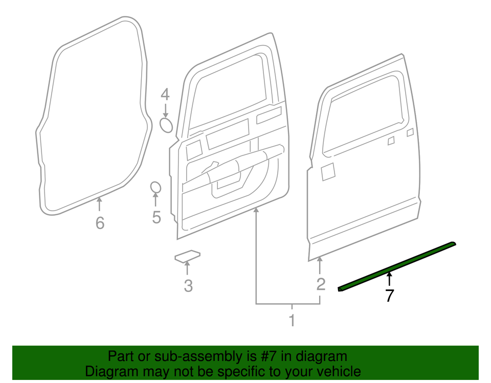 Genuine GM Passenger Side Front Door Lower Weatherstrip 15116981 | eBay