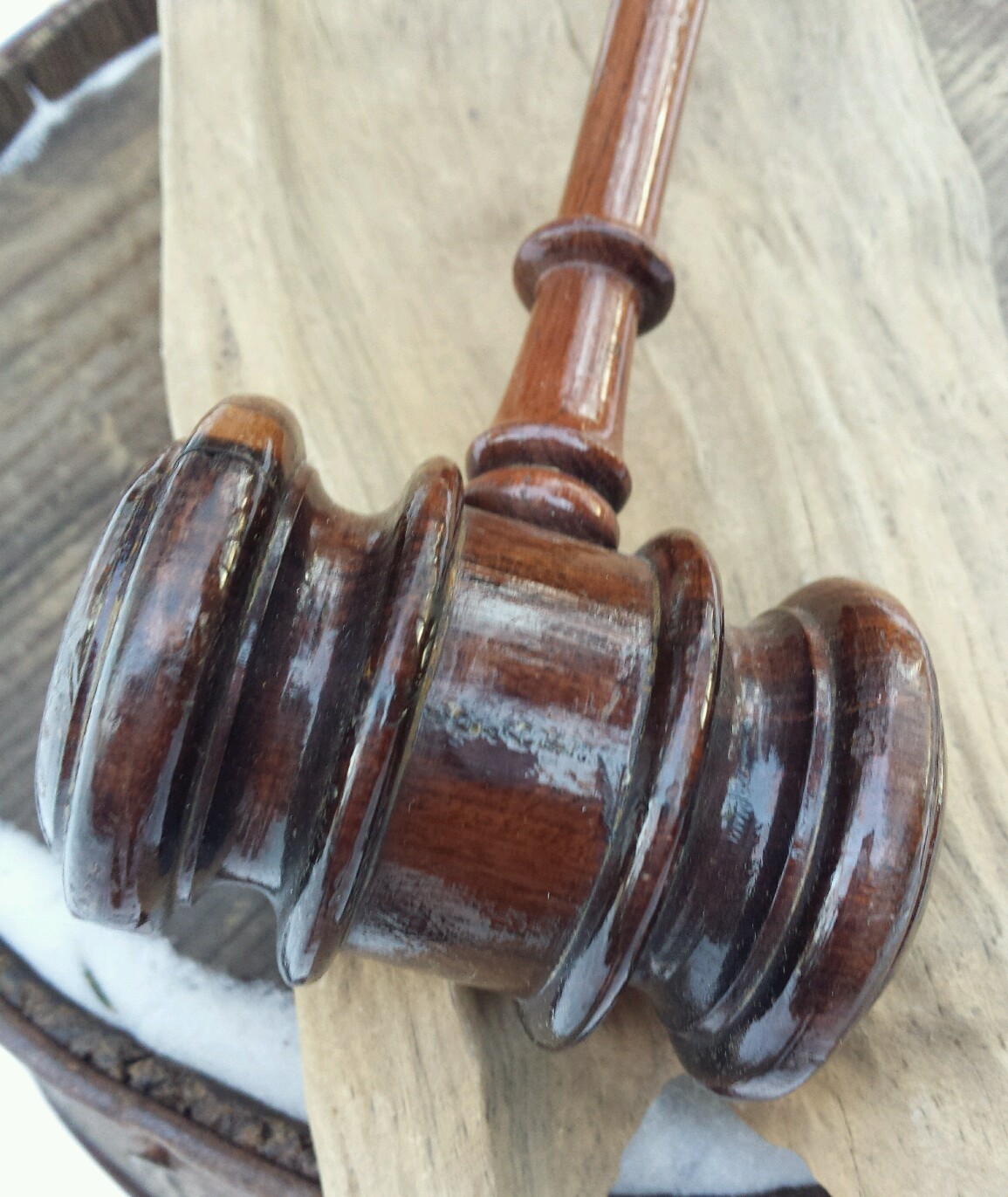 Vintage Small Solid Wood Auction Gavel Original Natural Heavy Gloss ...