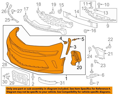 GM OEM 16-18 Camaro Front Bumper Grille Bumper Components-Bumper Cover ...