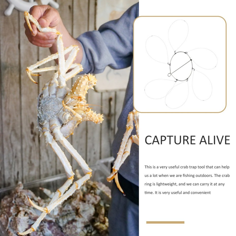 8 Pieces Treble Fishing Hooks Bait Traps Practical Crab Rings Circles ...