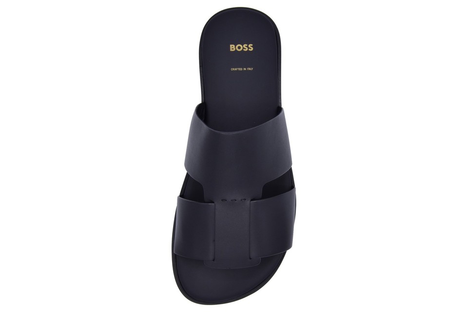 Hugo Boss Kael_Slid_Bure Men's Leather Slides Sandals Shoes | eBay