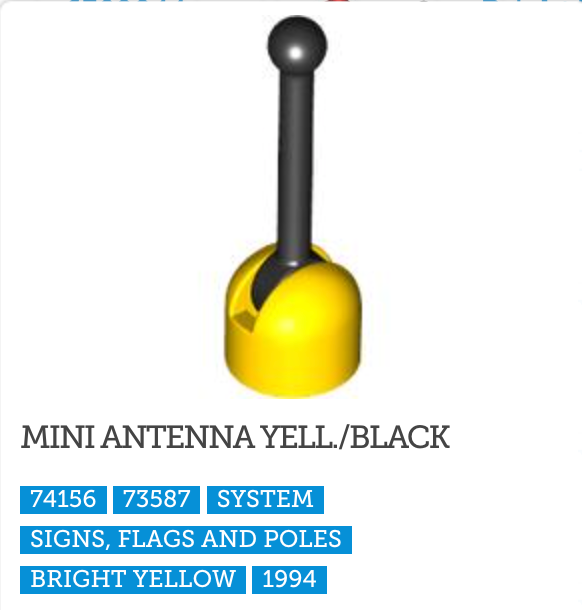 NEW LEGO! BRIGHT YELLOW MINI ANTENNA YELL./BLACK QTY 8 | eBay