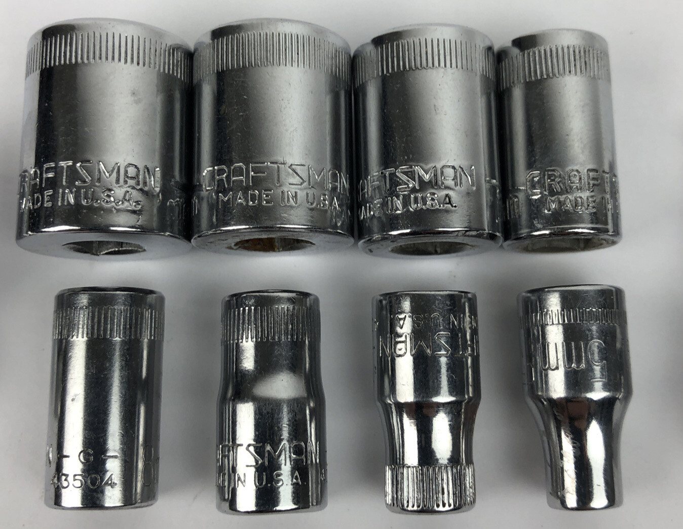 8 x Craftsman USA Sockets 13mm 12mm 11mm 9mm 8mm 7mm 6mm 5mm Shallow ...