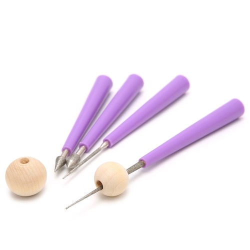 4pcs Diamond Pearl Glass Bead Reamer Burr Beading Hole Enlarger Tool ...