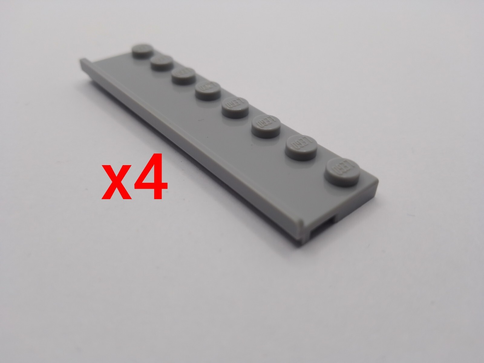 Bulk Lego Part x4 - Modified Plate 2x8 With Door Rail Light Grey ...