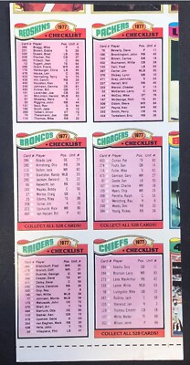 1977 Topps Football Trading Card Partial Uncut Sheet w/6 Team ...