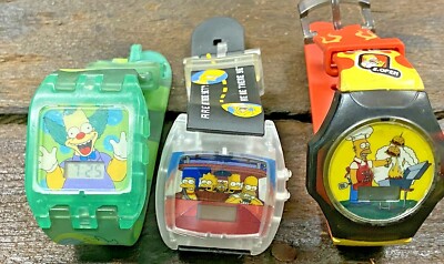 Set of 3 2002 The Simpsons Burger King Digital Wrist Watches | eBay