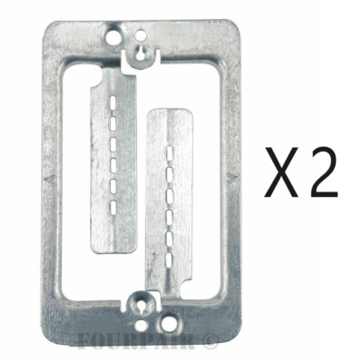 2 Pack 1-Gang Steel Drywall Bracket Face Wall Plate Mount Mud Ring Low ...