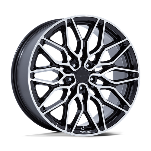 22x9 Niche NC277 Calabria 5 Gloss Black Machined Wheel 5x112 (20mm ...