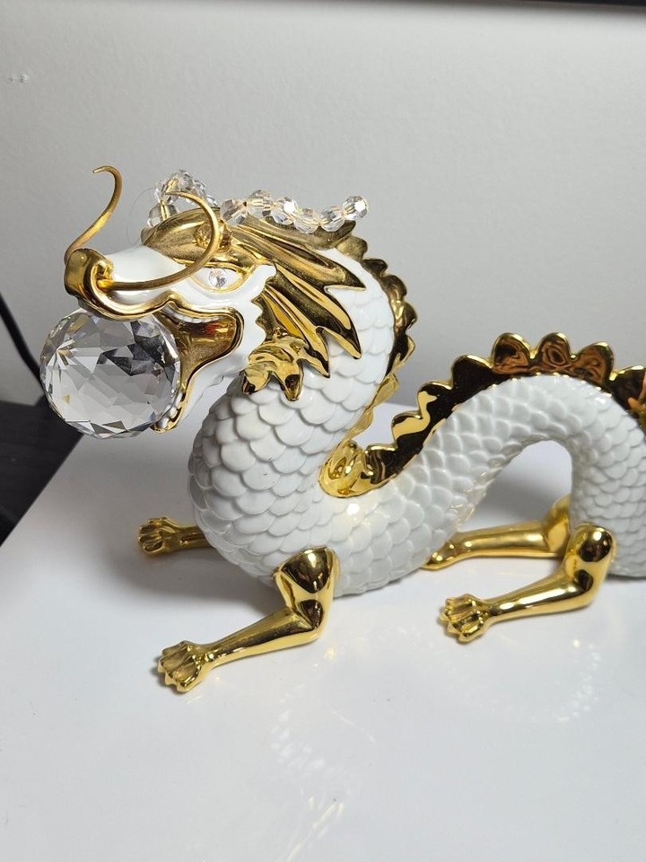 LIMOGES R.G. Oggetti Capodimonte Dragon Figurine SWAROVSKI CRYSTAL ...