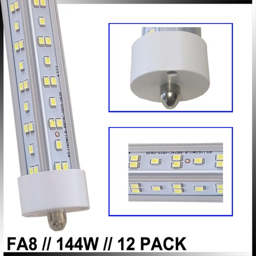 T8 8FT LED Shop Light Bulbs 144W Single Pin FA8 8FOOT LED Shop Lights ...
