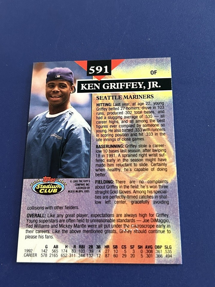 1993 Topps Stadium Club Ken Griffey Jr. Members Choice #591 Mariners | eBay
