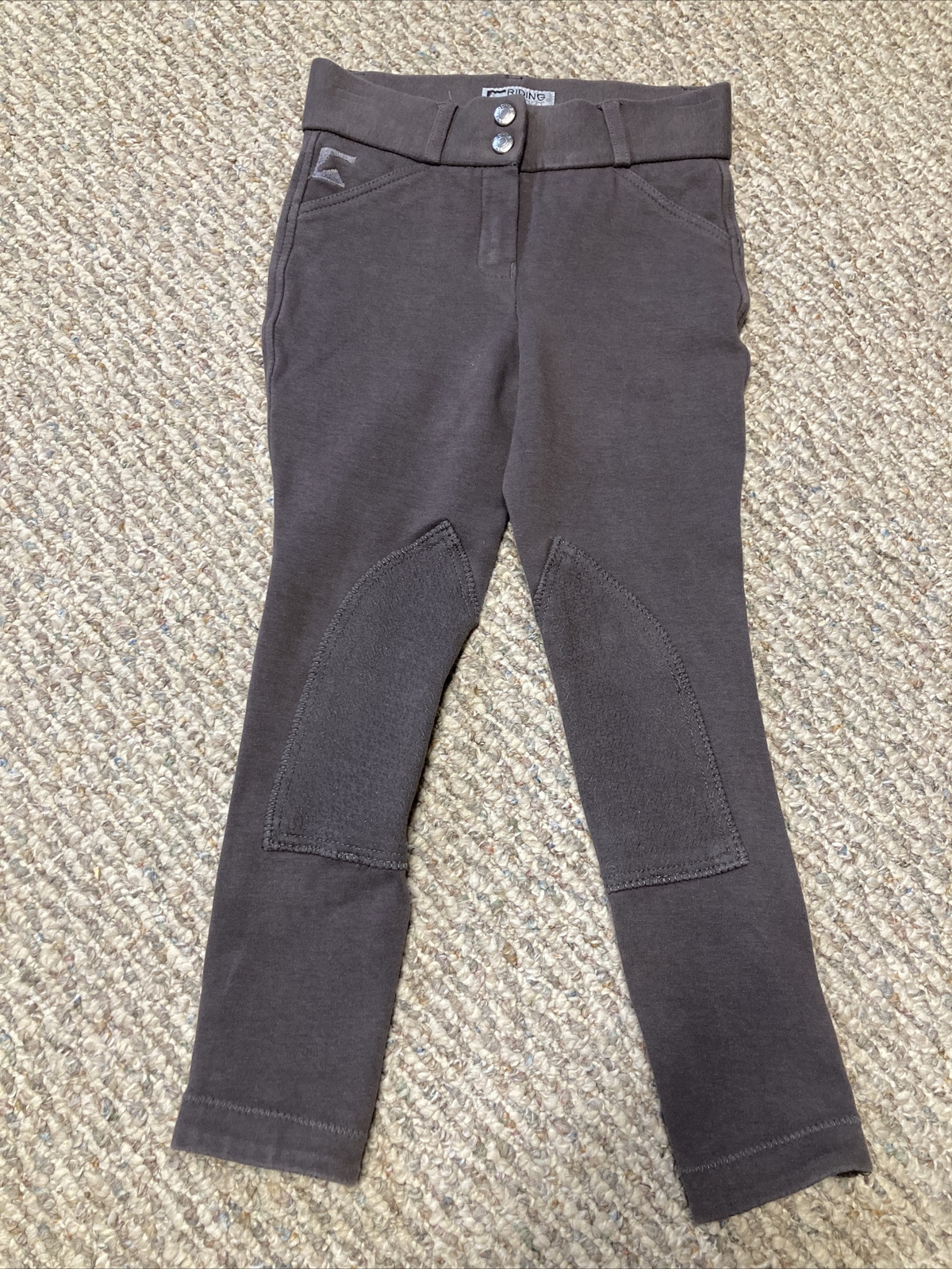 Dover Saddlery Girls Youth Size 10 Dark Gray Knee Patch Riding Breeches ...