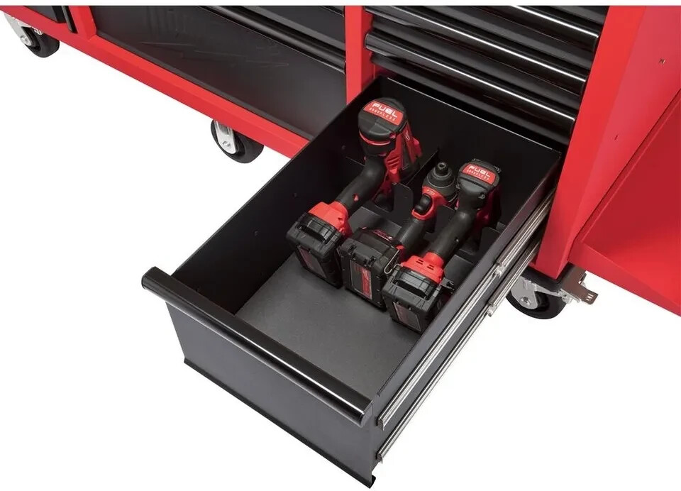 Milwaukee Mobile Workbench Sliding Pegboard Back Wall 11-Drawer Shelf ...