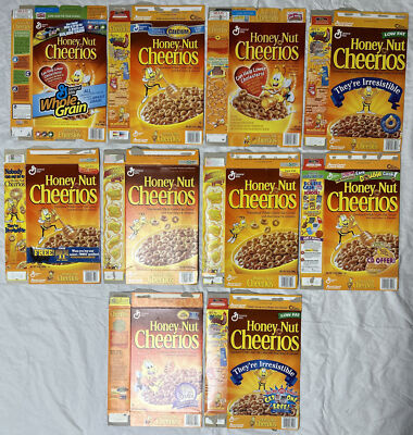 1990's-2000's Empty Honey Nut Cheerios 14OZ Cereal Boxes Lot of 10 SKU ...