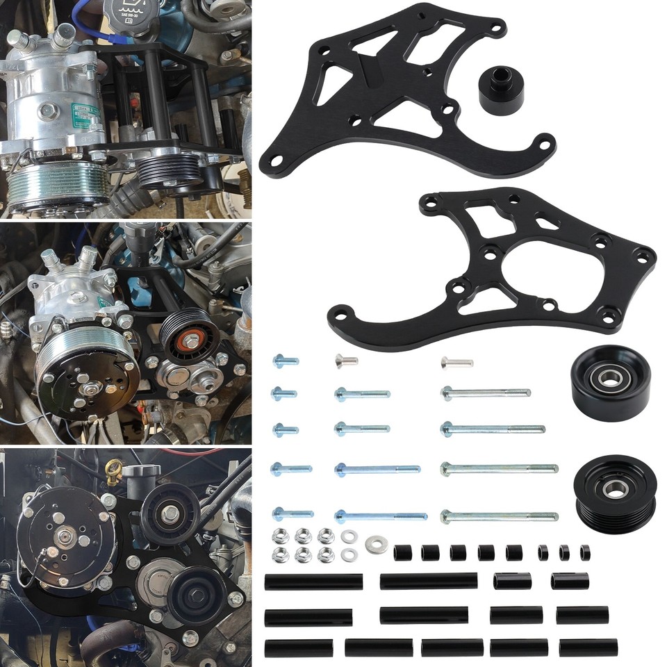 Black Billet A/C Air Compressor Bracket Kit for Sanden 508 LS LS1 LSX ...