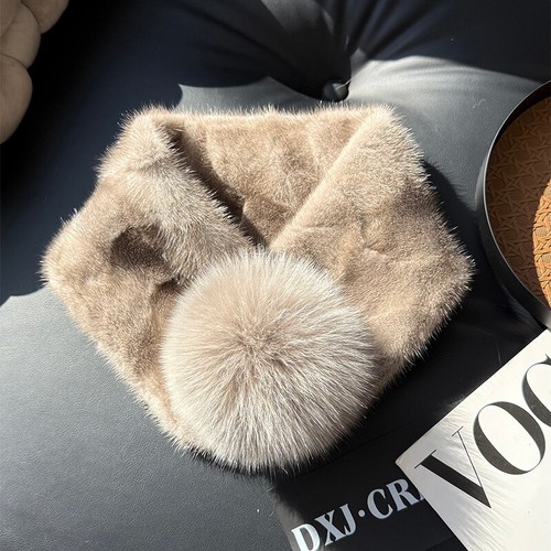 Women's Double Side Real Mink Fur Scarf Scarves Collar Wrap Stole Neck ...