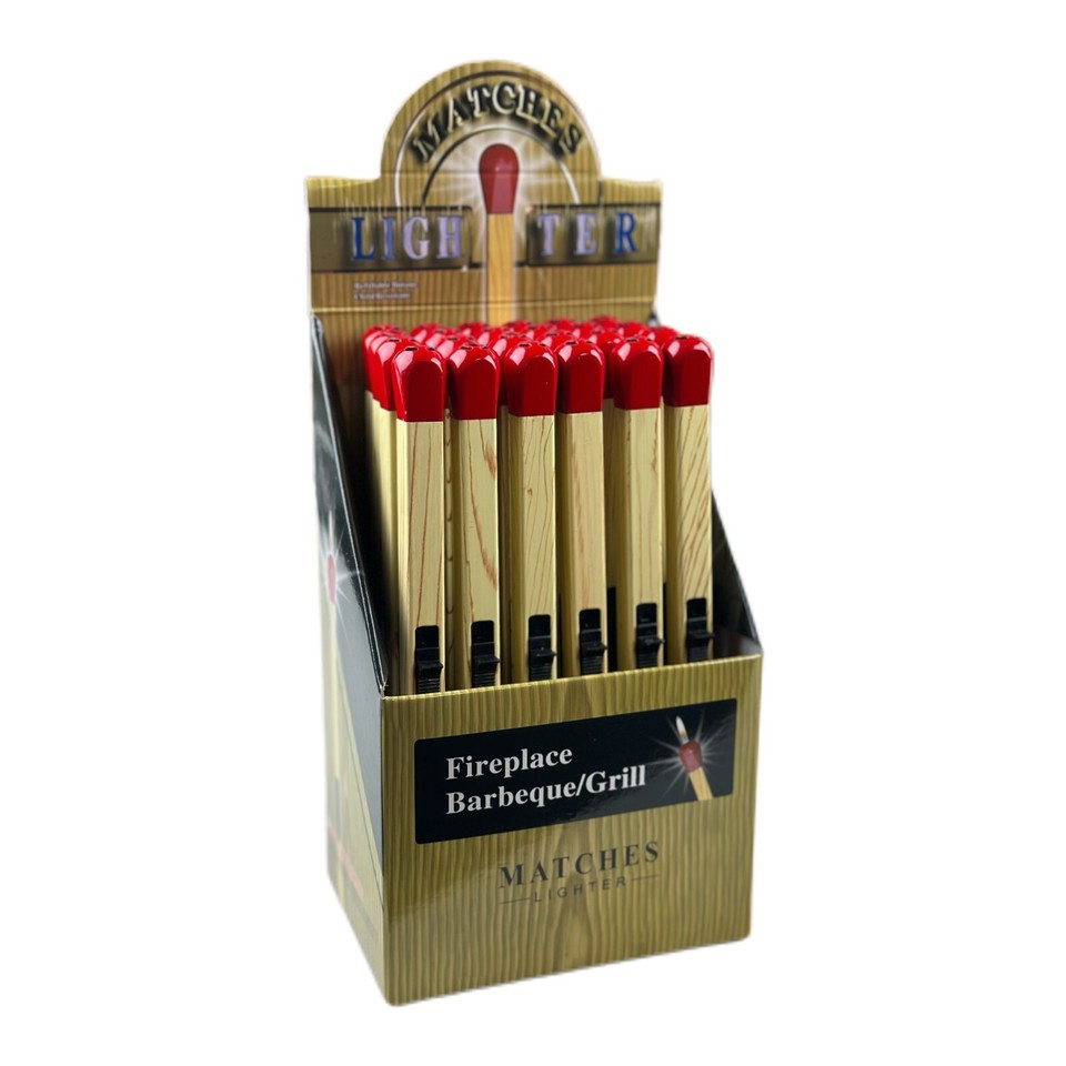 3 PACK 8" Match Stick Shaped Multipurpose Butane Lighter BBQ Candle ...
