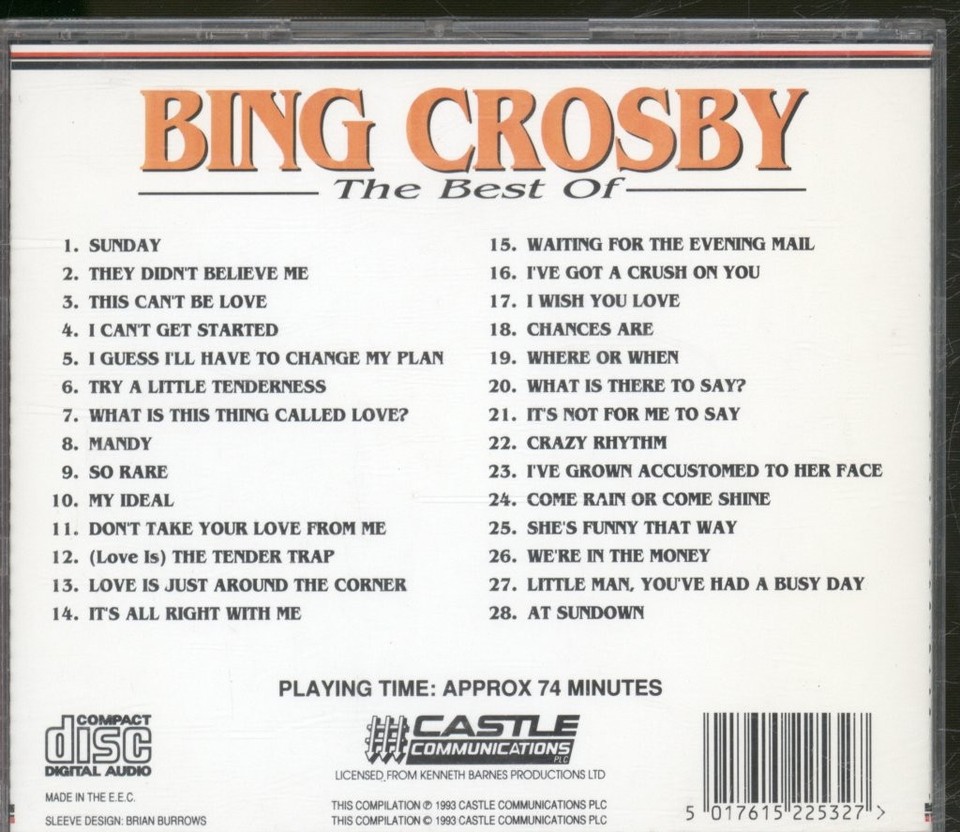 Bing Crosby Best of Bing Crosby CD UK Castle Communications 1993 ...
