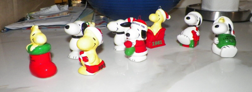 LOT OF 8 VTG 1980-81 PEANUTS SNOOPY CERAMIC ORNAMENTS | eBay