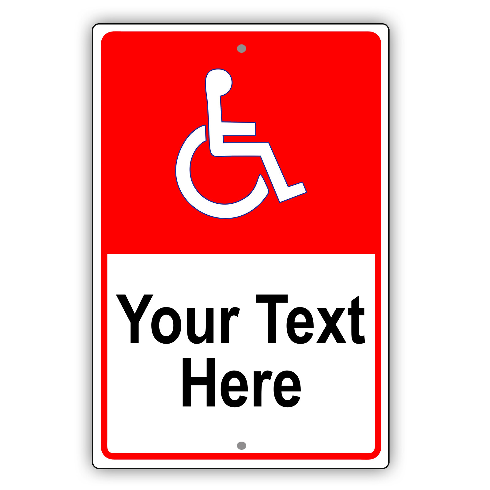 Custom Sign Handicap Symbol Personalized Text Custom Text Aluminum ...