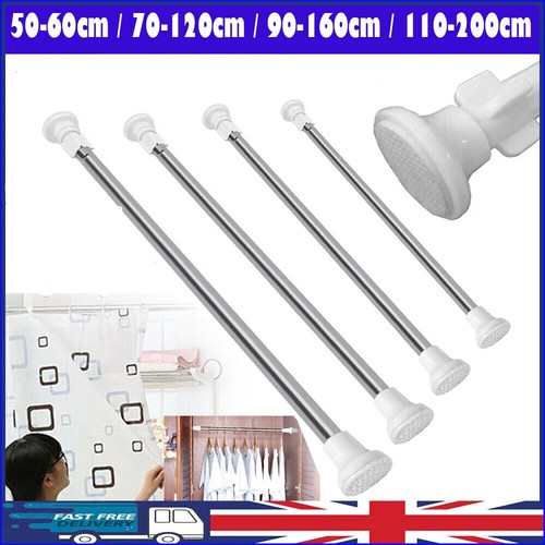 Extendable Spring Loaded Telescopic Net Voile Tension Curtain Rail Pole ...