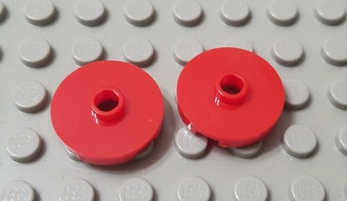 LEGO Lot of 2 Red 2x2 Round Tile Pieces with Center Open Stud | eBay