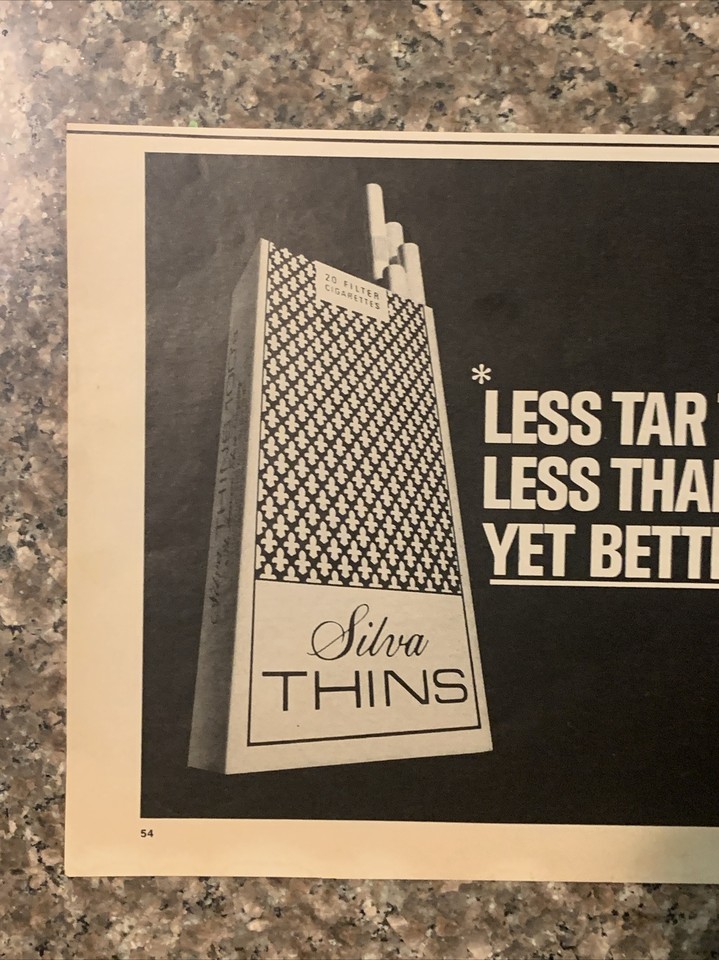1970 Silva Thins 100s Cigarettes VTG 70s PRINT AD Silva Thin - The One ...
