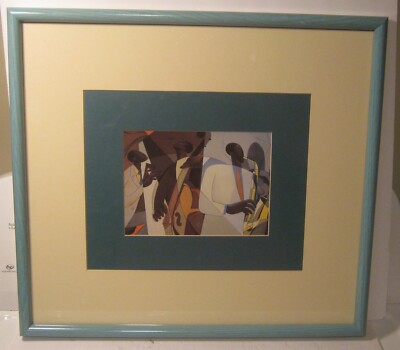 Open Edition LEROY CAMPBELL Serigraph BLACK JAZZMEN TRIO #2 Pro-Frame ...