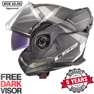 LS2 FF901 ADVANT X CARBON FIBRE MODULAR FLIP FRONT MOTORCYCLE HELMET ...